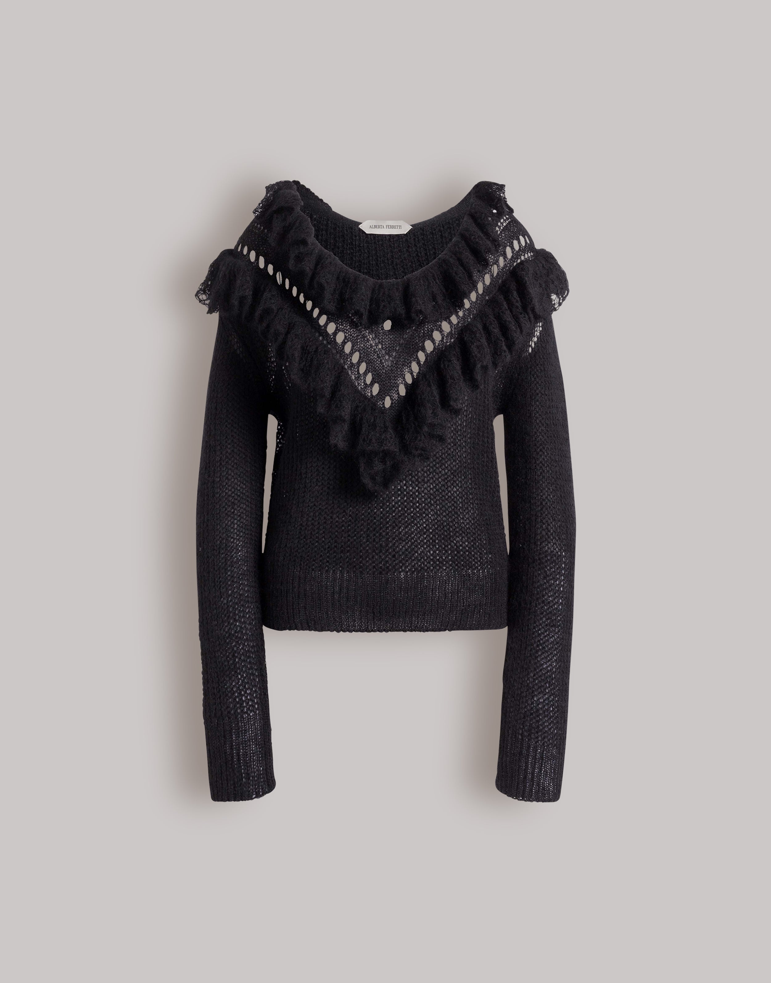 Merino wool ruffle jumper | Alberta Ferretti
